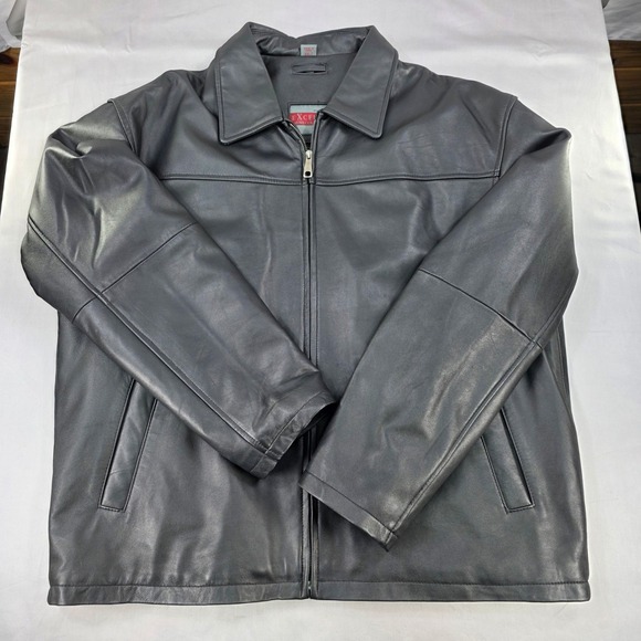 Excelled | Jackets & Coats | Excelled Black Leather Jacket Full Zip ...